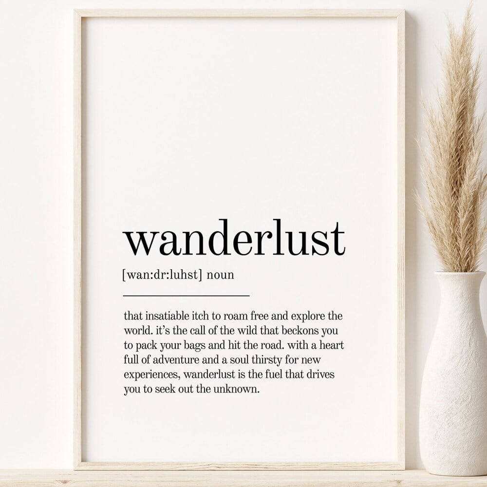 Vesco Wanderlust Definition Print, Wall Decor Art Print, 12x18 ...