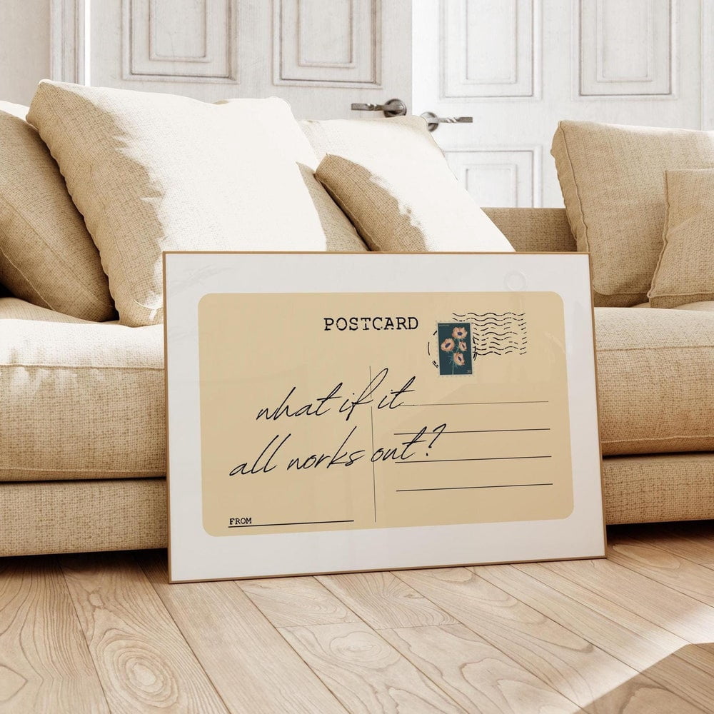 Vesco What All Works Out? Postcard Print, Trendy Motivational Wall Art ...