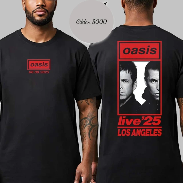 Vesco With Oasis Los Angeles Ca 2025 Merch Tee For Rose Bowl Stadium On ...