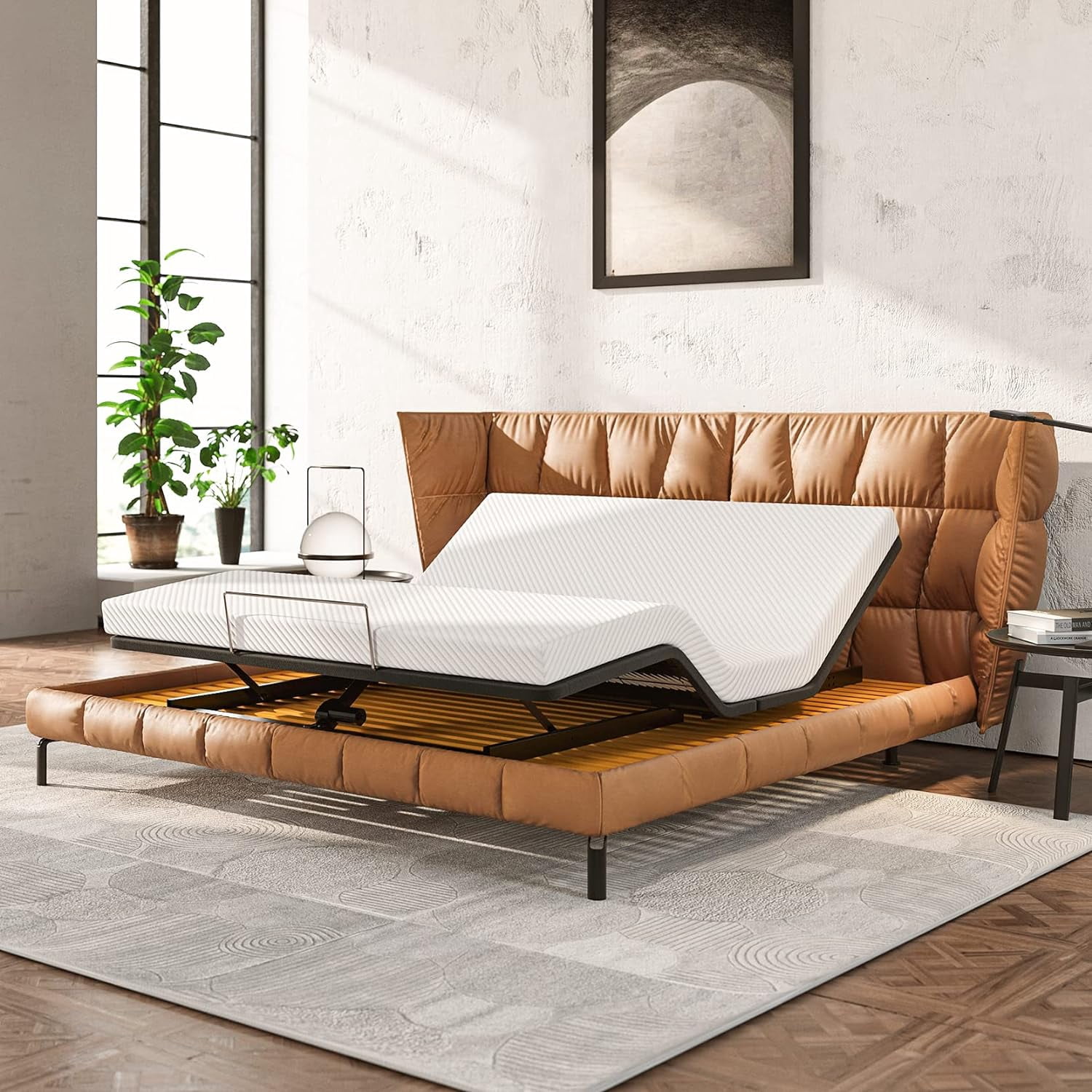 Vesgantti K145 Queen Adjustable Bed Frame, Ergonomic Bed Base with Head ...