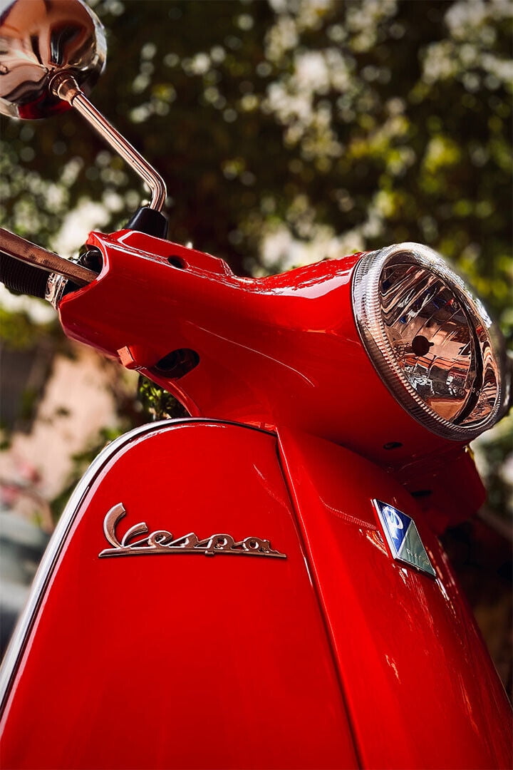 Vespa Red Motor Scooter Old Model Motorcycle Wall Art Home Decor ...