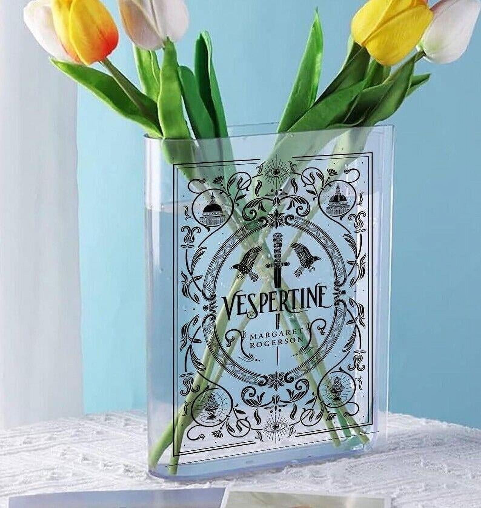 Vespertiner Acrylic Book Vase, Book Shaped Flower Vase, Bookish Gift, Classic Home Decor ...