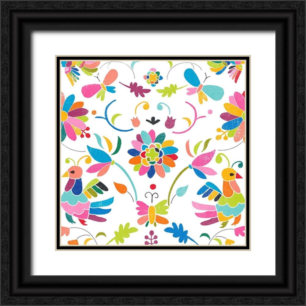 Vess, June Erica 12x12 Black Ornate Wood Framed with Double Matting ...