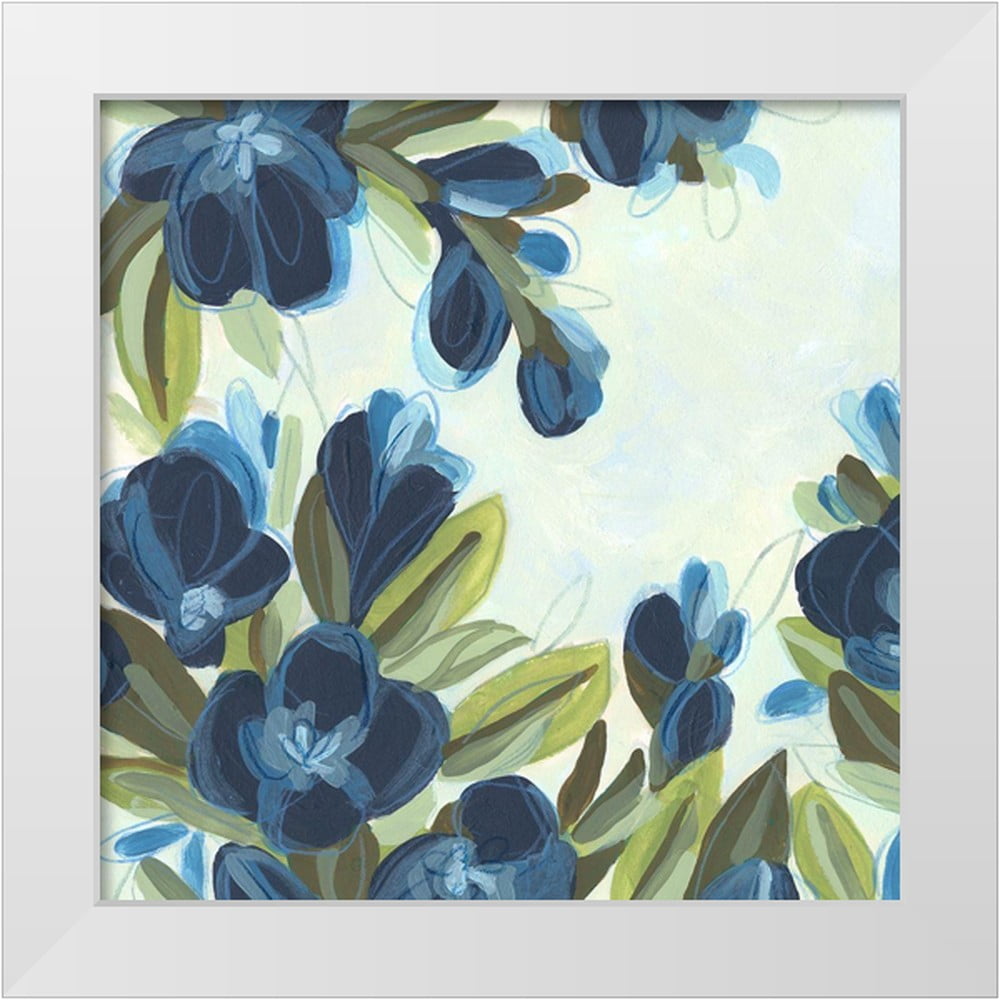 Vess, June Erica 12x12 White Modern Wood Framed Museum Art Print Titled - Lush Indigo Blooms I ...