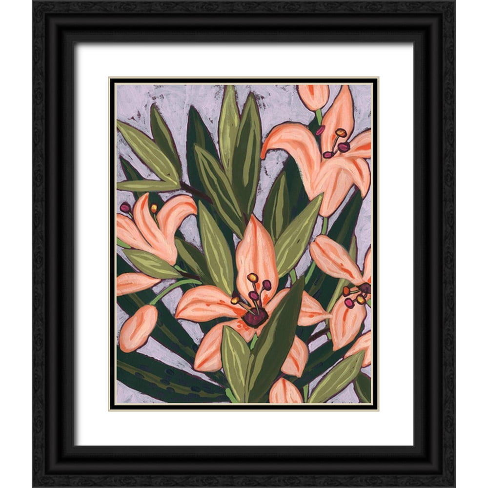 Vess, June Erica 12x14 Black Ornate Wood Framed with Double Matting ...