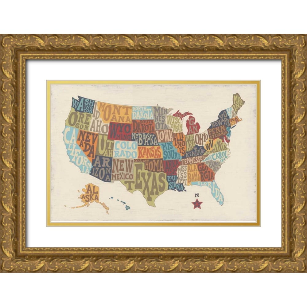 Vess, June Erica 14x11 Gold Ornate Wood Framed with Double Matting ...