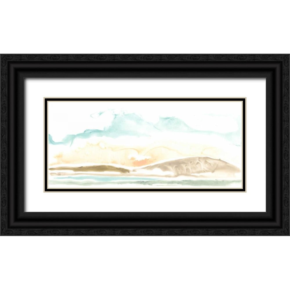 Vess, June Erica 14x8 Black Ornate Wood Framed with Double Matting ...