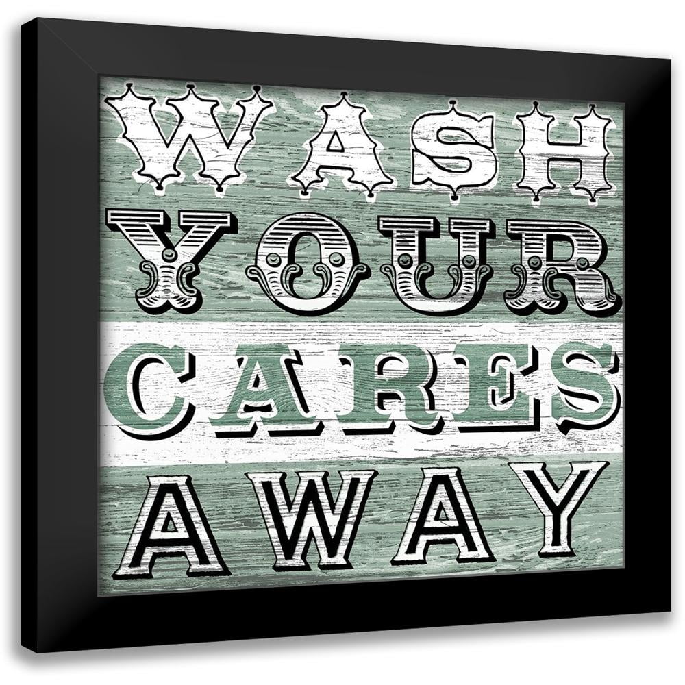Vess June Erica 15x15 Black Modern Framed Museum Art Print Titled Bathtime Sign I
