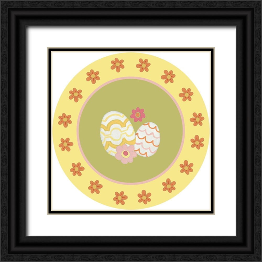 Vess, June Erica 15x15 Black Ornate Wood Framed with Double Matting ...