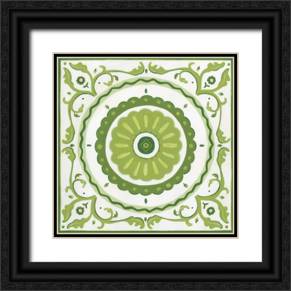 Vess, June Erica 15x15 Black Ornate Wood Framed with Double Matting ...