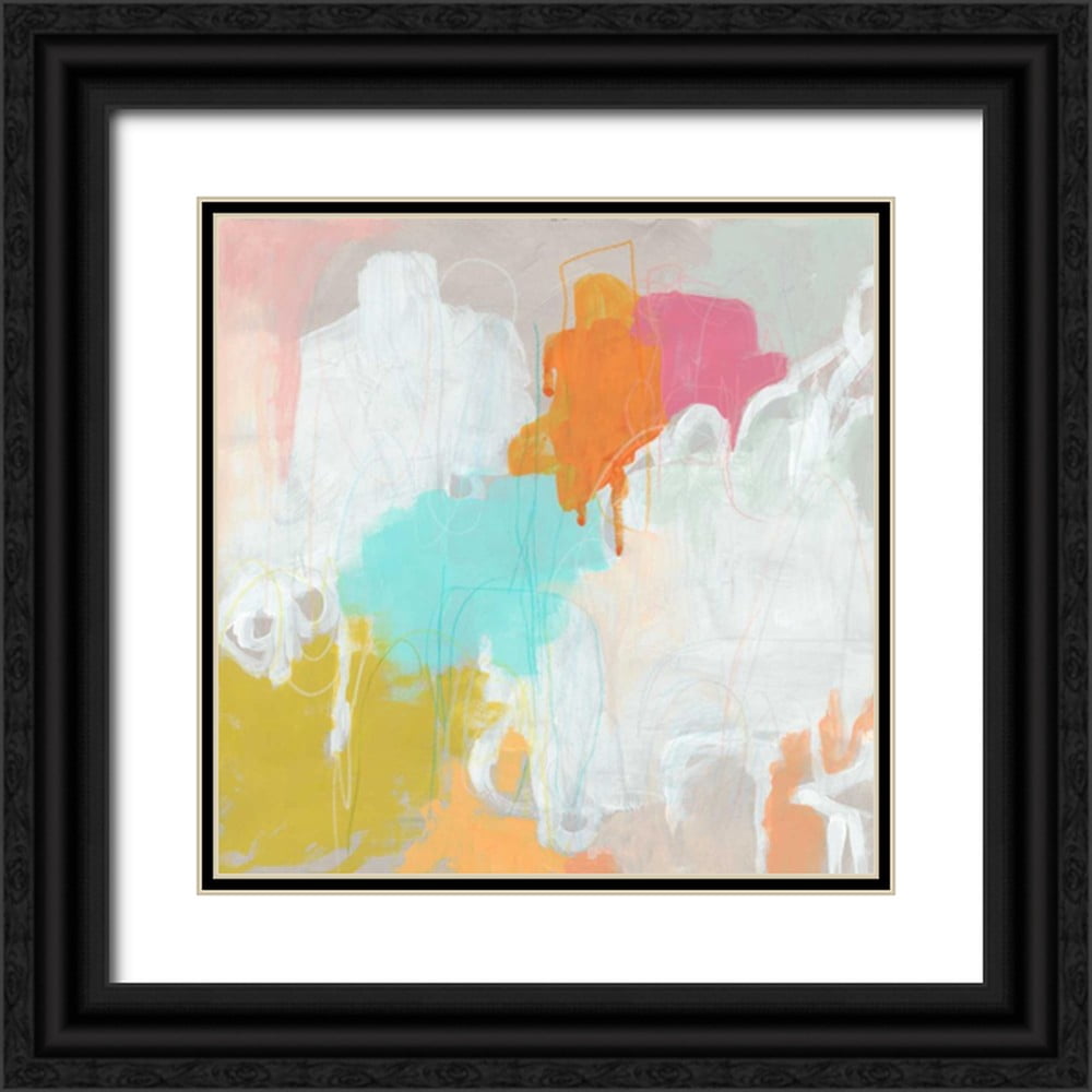 Vess, June Erica 15x15 Black Ornate Wood Framed with Double Matting ...