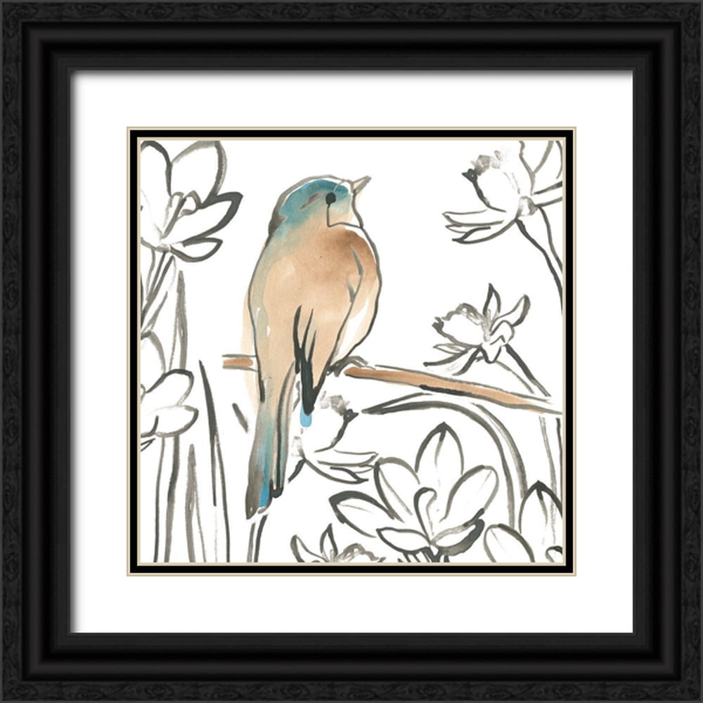 Vess, June Erica 15x15 Black Ornate Wood Framed with Double Matting ...