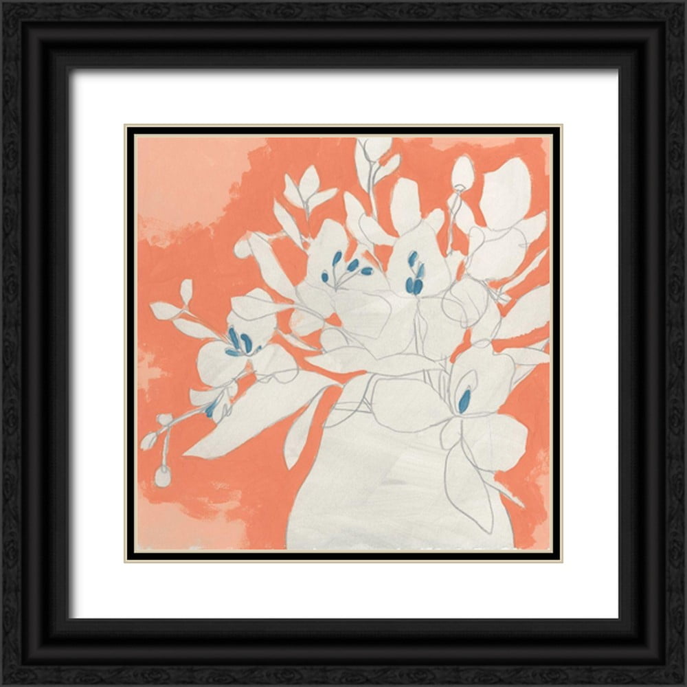 Vess, June Erica 15x15 Black Ornate Wood Framed with Double Matting ...