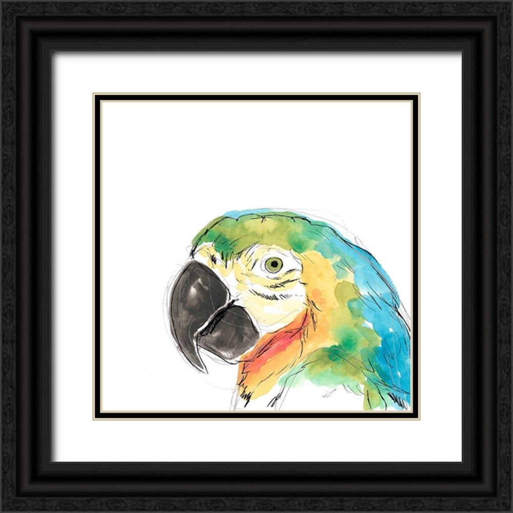 Vess, June Erica 15x15 Black Ornate Wood Framed with Double Matting ...