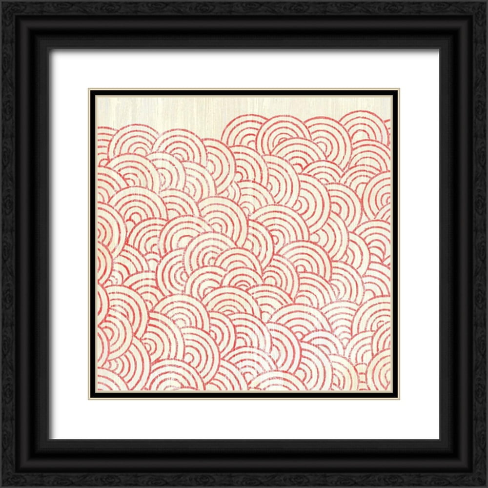 Vess, June Erica 15x15 Black Ornate Wood Framed with Double Matting ...