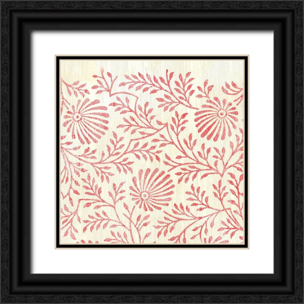 Vess, June Erica 15x15 Black Ornate Wood Framed with Double Matting ...