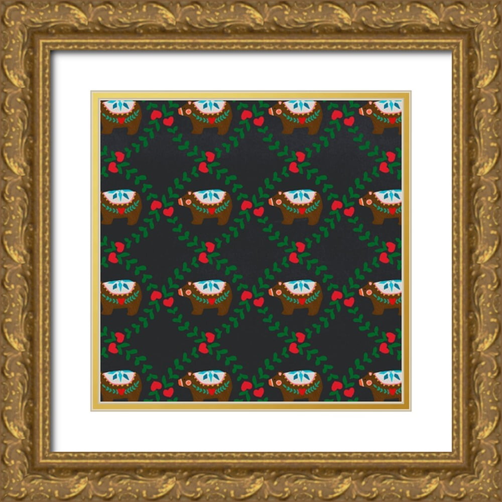 Vess, June Erica 15x15 Gold Ornate Wood Framed with Double Matting ...