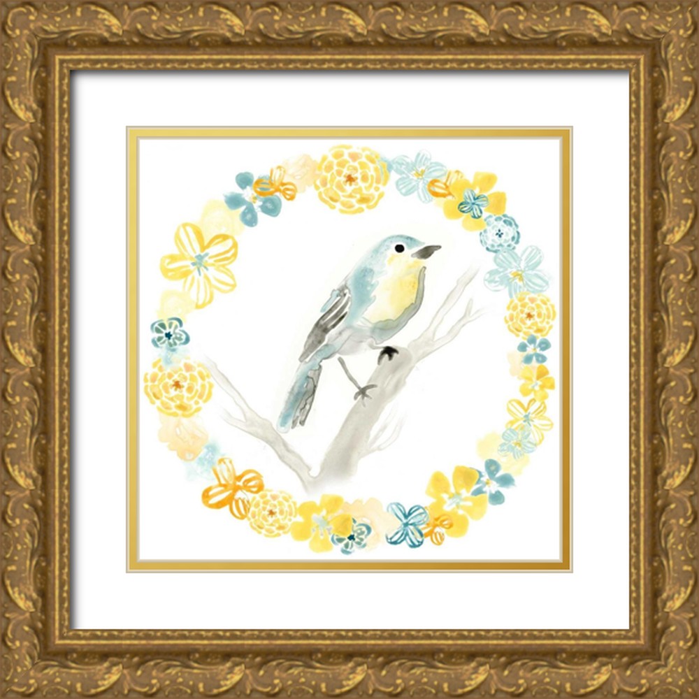 Vess, June Erica 15x15 Gold Ornate Wood Framed with Double Matting ...