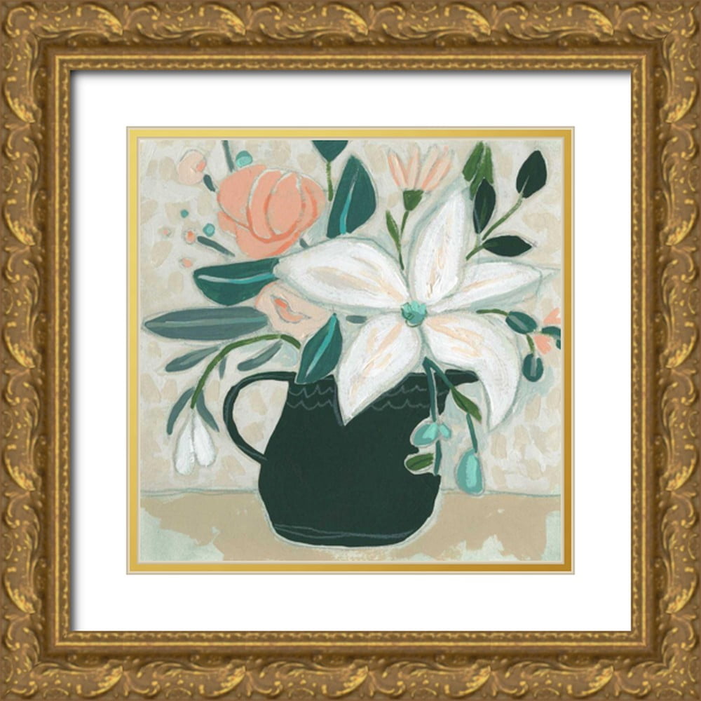 Vess, June Erica 15x15 Gold Ornate Wood Framed with Double Matting ...
