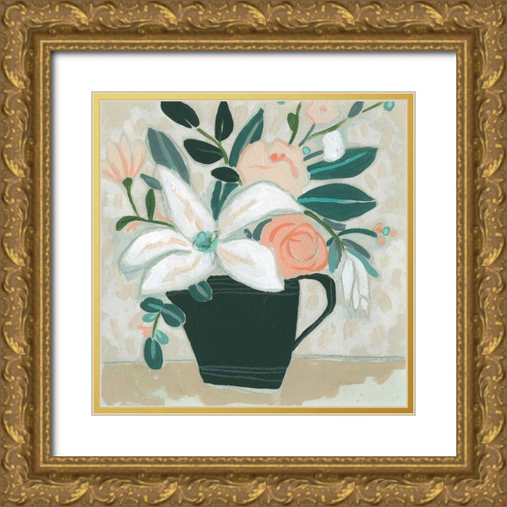 Vess, June Erica 15x15 Gold Ornate Wood Framed with Double Matting ...