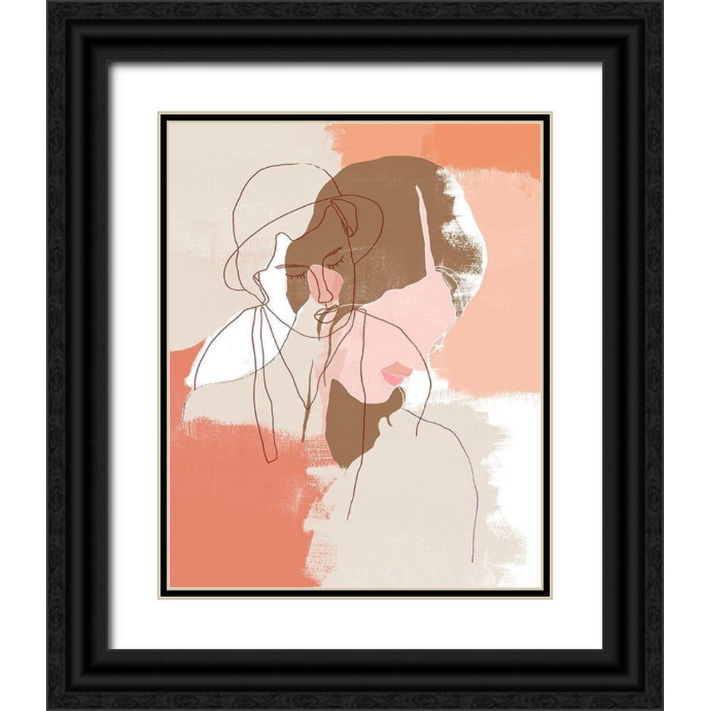 Vess, June Erica 15x18 Black Ornate Wood Framed with Double Matting ...