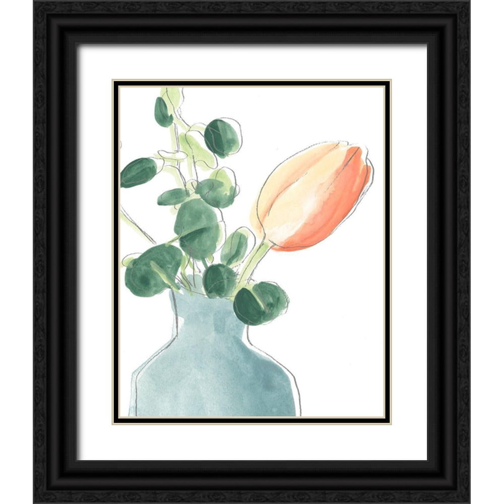 Vess, June Erica 15x18 Black Ornate Wood Framed with Double Matting ...