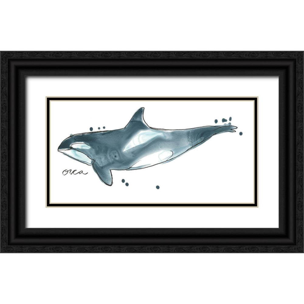 Vess, June Erica 18x11 Black Ornate Wood Framed with Double Matting ...