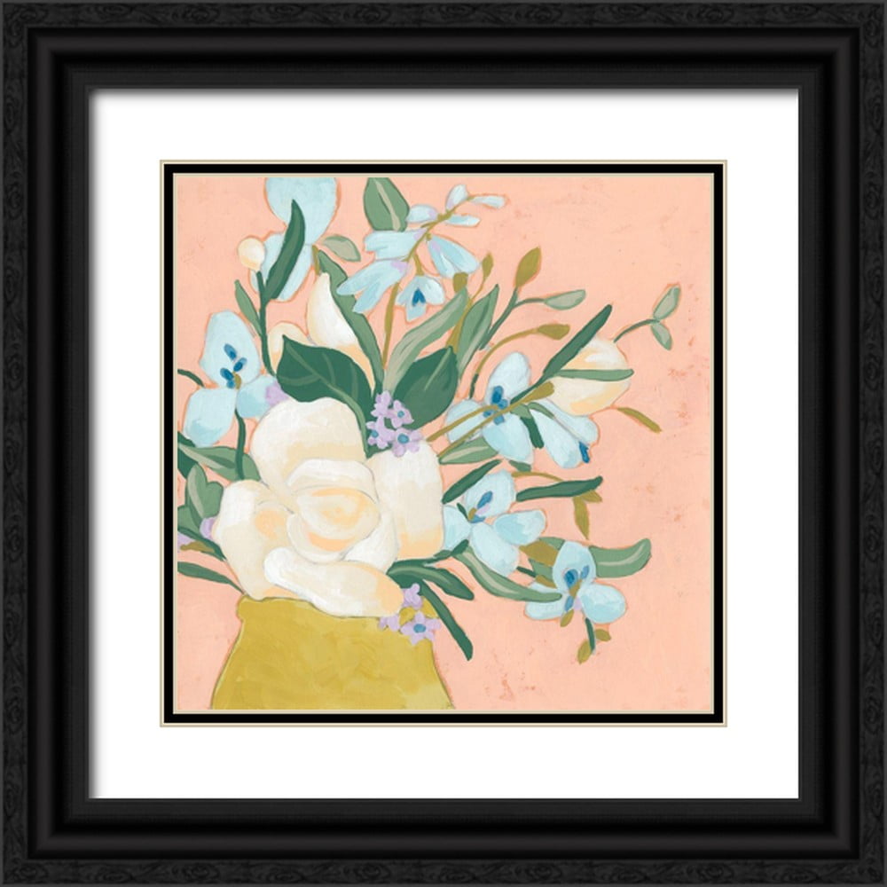 Vess, June Erica 20x20 Black Ornate Wood Framed with Double Matting ...