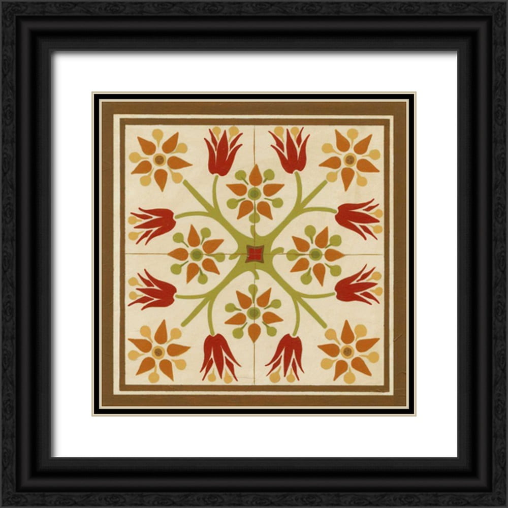 Vess, June Erica 20x20 Black Ornate Wood Framed with Double Matting ...