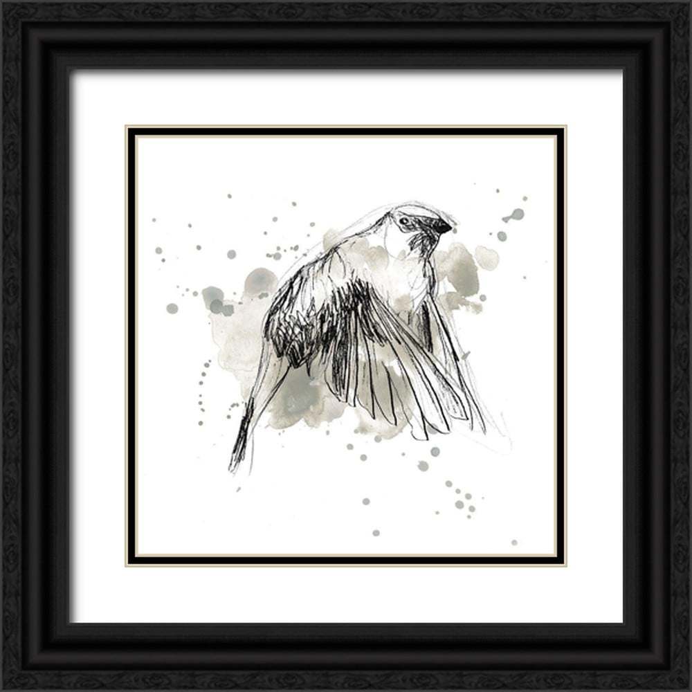 Vess, June Erica 20x20 Black Ornate Wood Framed with Double Matting ...