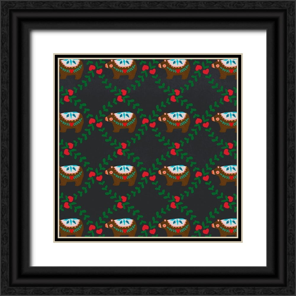 Vess, June Erica 20x20 Black Ornate Wood Framed with Double Matting ...