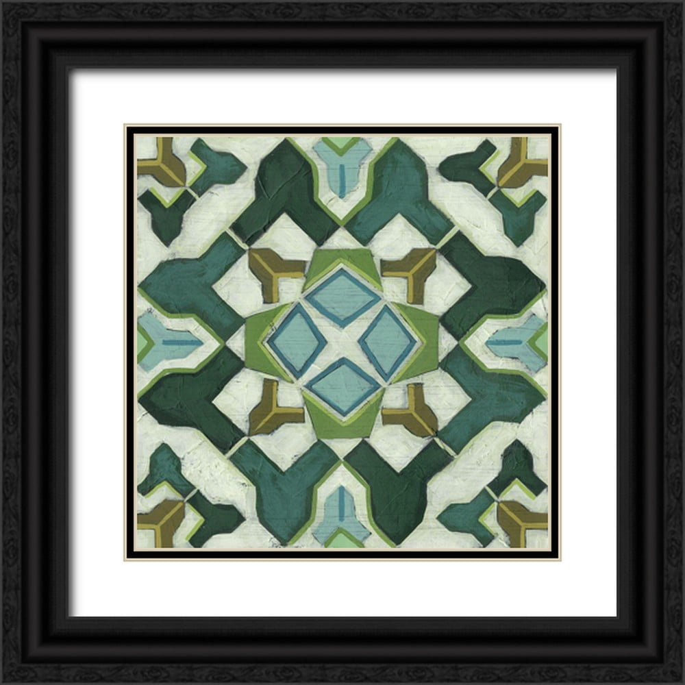 Vess, June Erica 20x20 Black Ornate Wood Framed with Double Matting ...