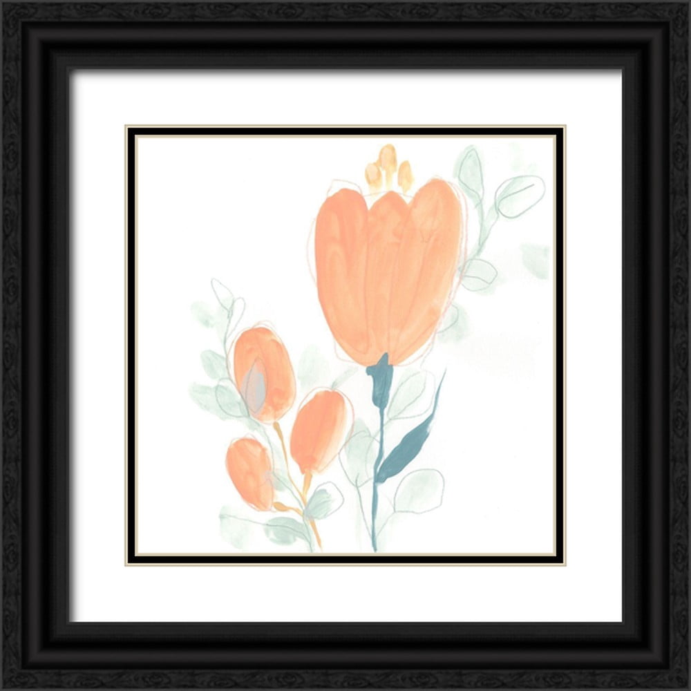 Vess, June Erica 20x20 Black Ornate Wood Framed with Double Matting ...