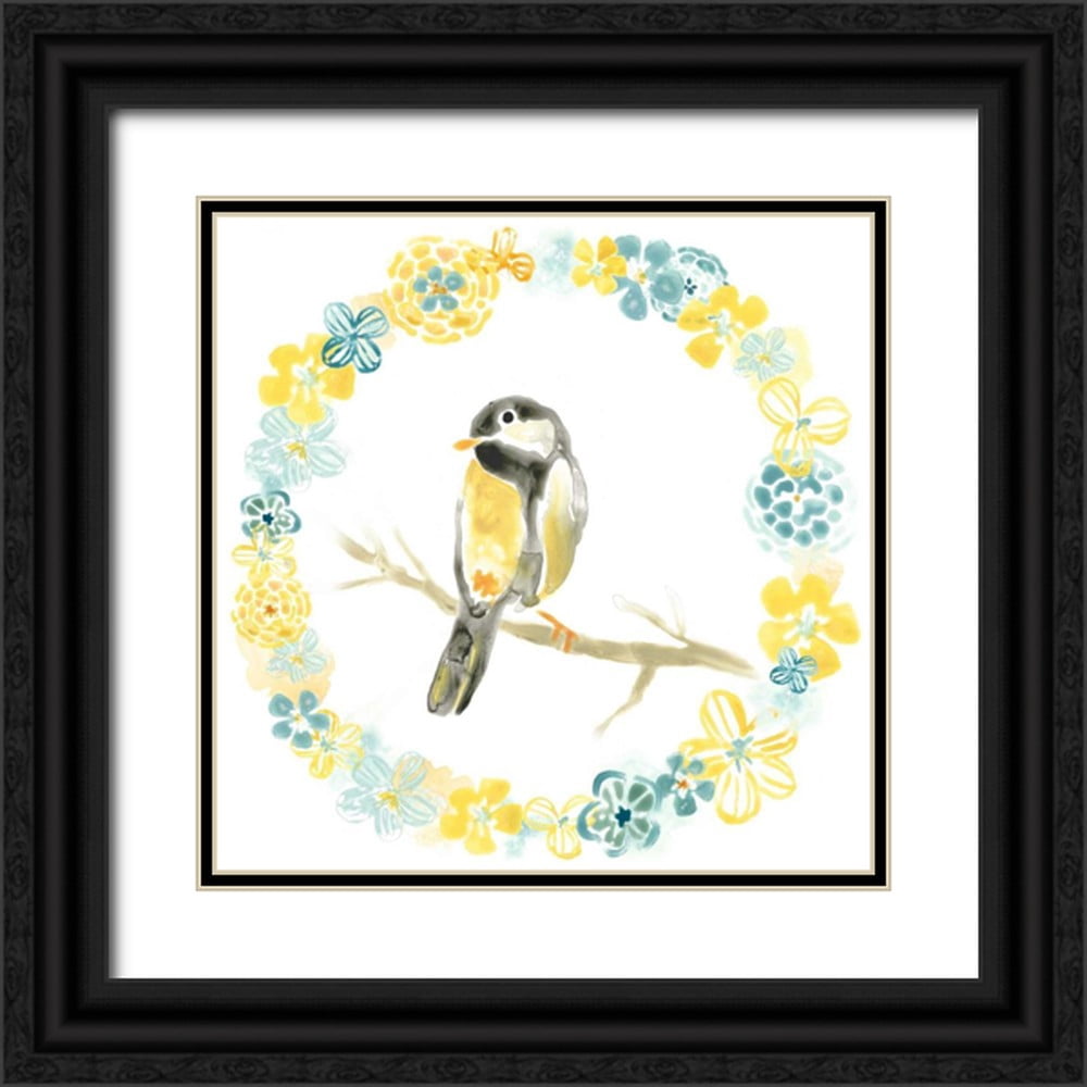 Vess, June Erica 20x20 Black Ornate Wood Framed with Double Matting ...