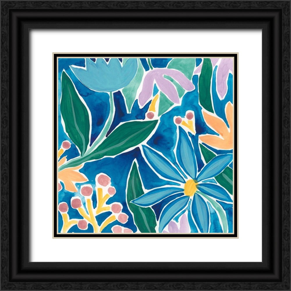 Vess, June Erica 20x20 Black Ornate Wood Framed with Double Matting ...