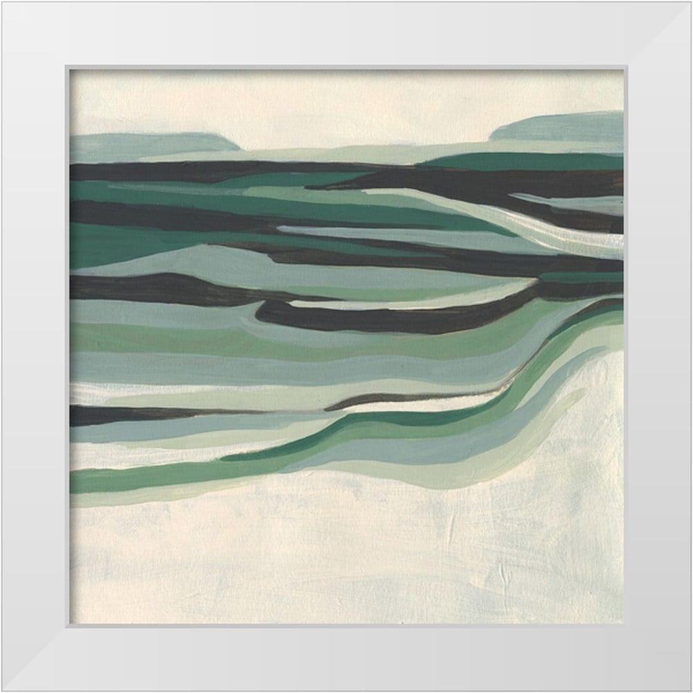 Vess, June Erica 20x20 White Modern Wood Framed Museum Art Print Titled - Green Mesa II ...