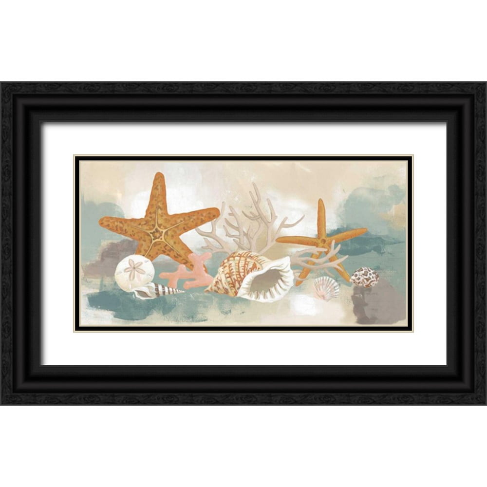 Vess, June Erica 24x14 Black Ornate Wood Framed with Double Matting ...