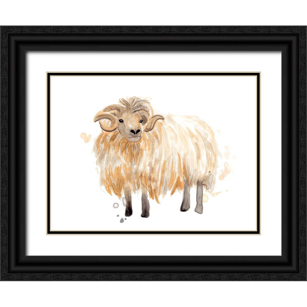 Vess, June Erica 24x19 Black Ornate Wood Framed with Double Matting ...