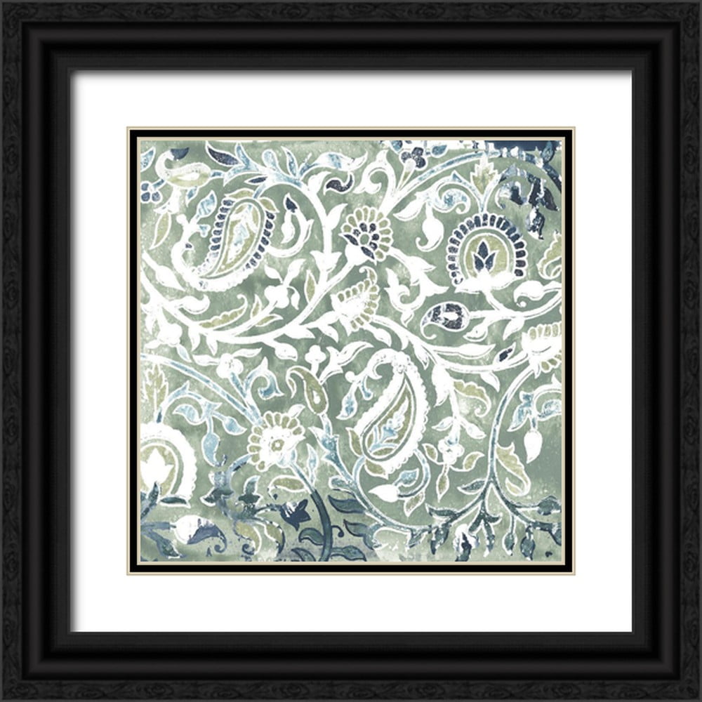 Vess, June Erica 26x26 Black Ornate Wood Framed with Double Matting ...