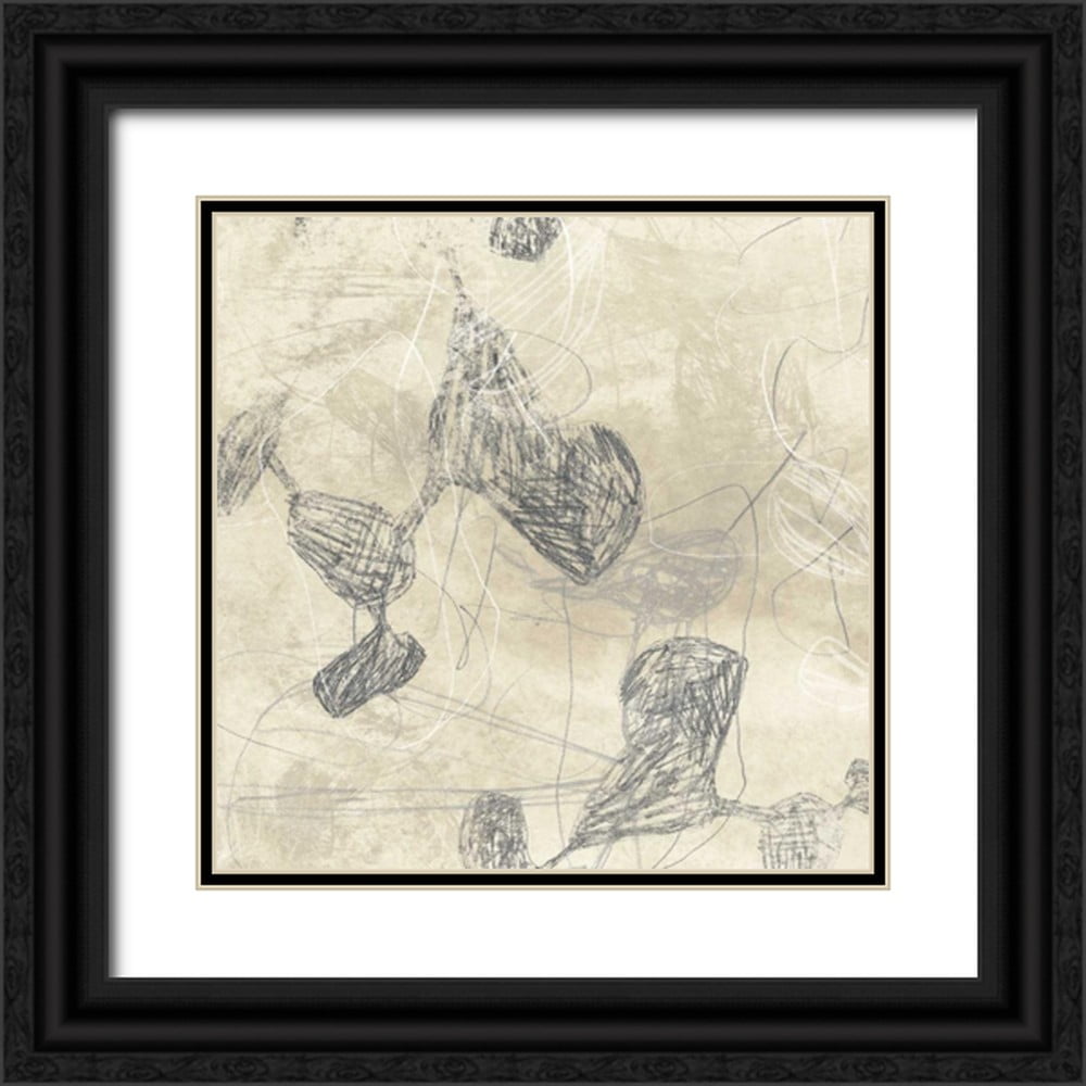 Vess, June Erica 26x26 Black Ornate Wood Framed with Double Matting ...