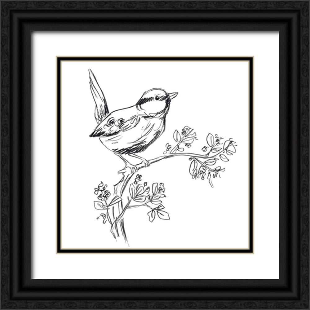 Vess, June Erica 26x26 Black Ornate Wood Framed with Double Matting ...