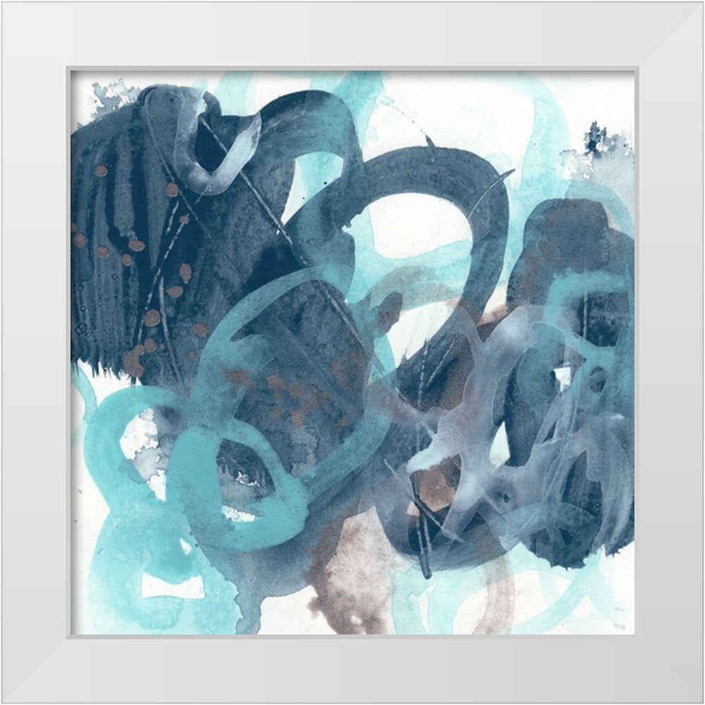 Vess, June Erica 26x26 White Modern Wood Framed Museum Art Print Titled - Blue Byte I - Walmart.com