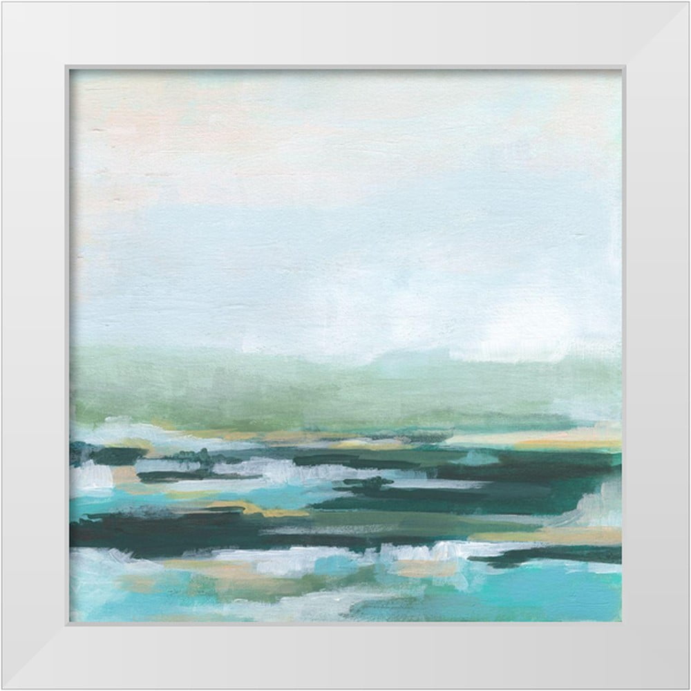 Vess, June Erica 26x26 White Modern Wood Framed Museum Art Print Titled - Misty Inlet I ...
