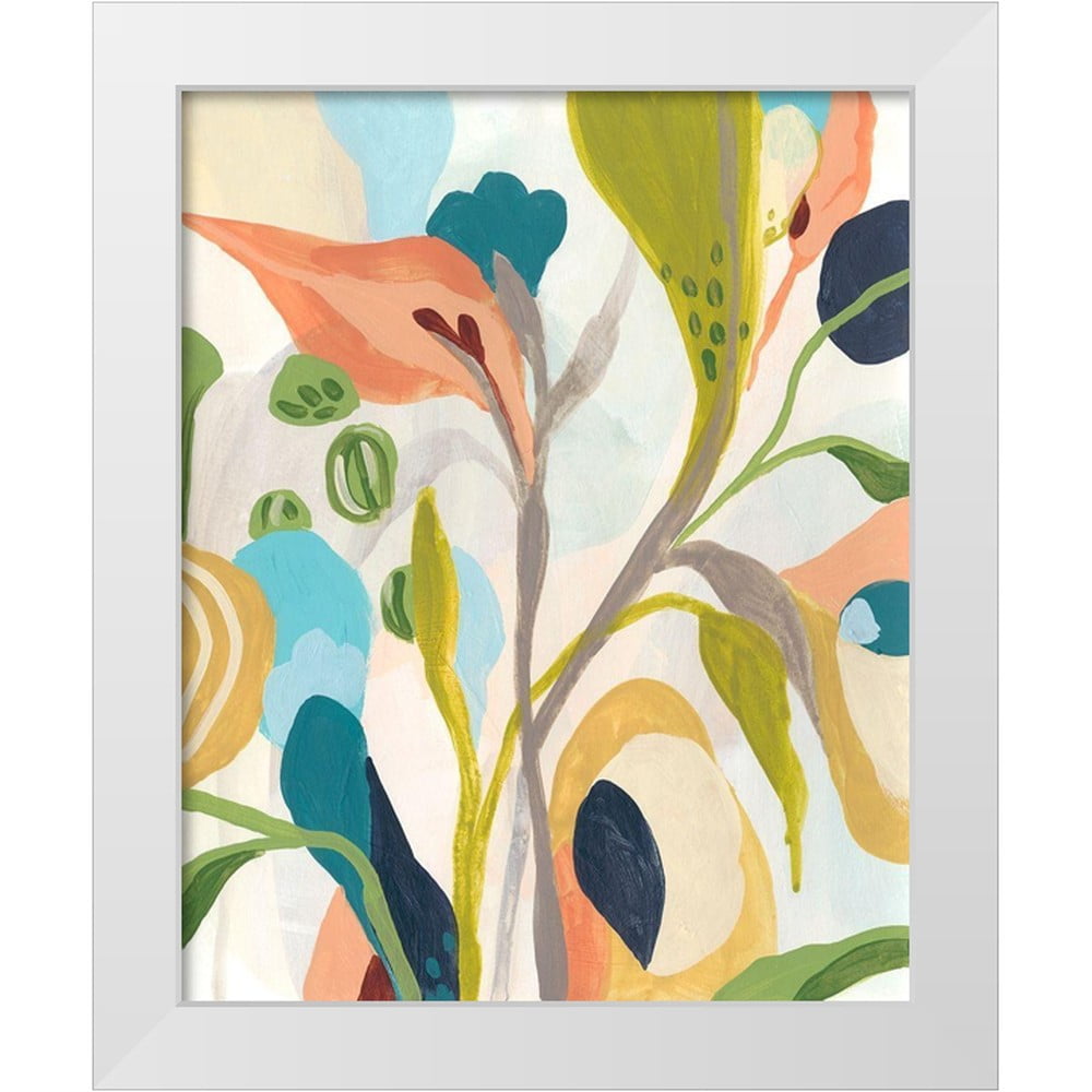 Vess, June Erica 26x32 White Modern Wood Framed Museum Art Print Titled - Jungle Jewels IV ...