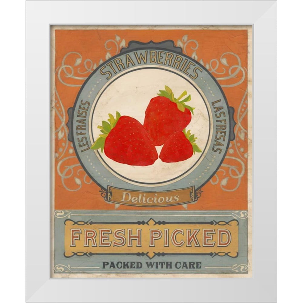 Vess, June Erica 26x32 White Modern Wood Framed Museum Art Print Titled - Vintage Produce Sign ...
