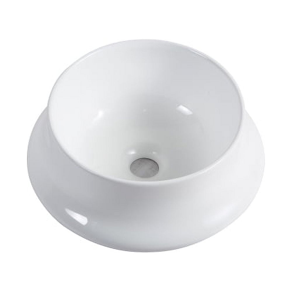 Vessel Bathroom Sink Basin in White Ceramic Round Vanity Basin Bowl - Walmart.com