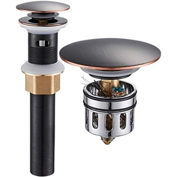 Vessel Sink Drain,Bathroom Pop-up Drain with Detachable Basket Stopper ...