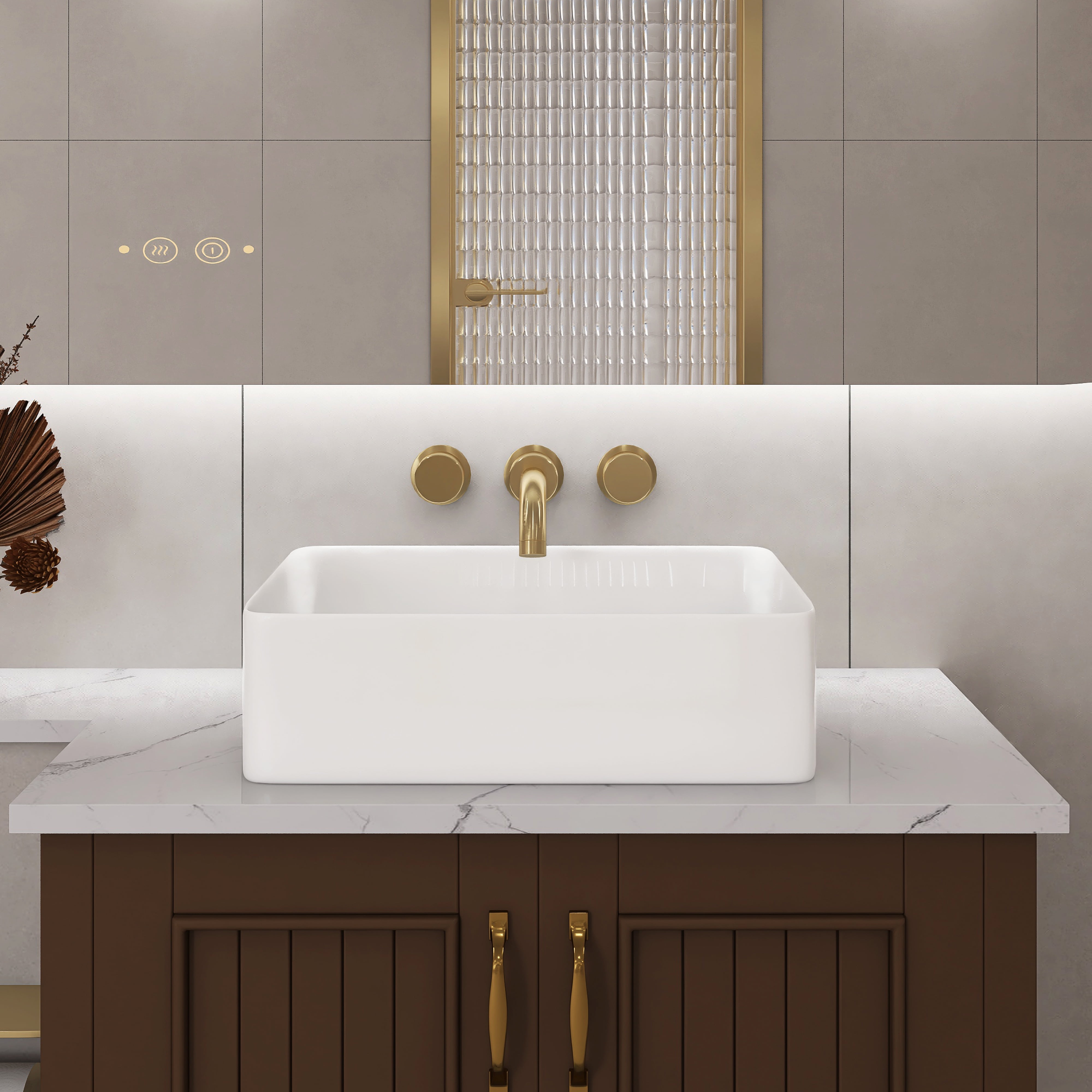 Vessel Sink Rectangle 19 Inch Bathroom Sink,Rectangular Modern Above ...