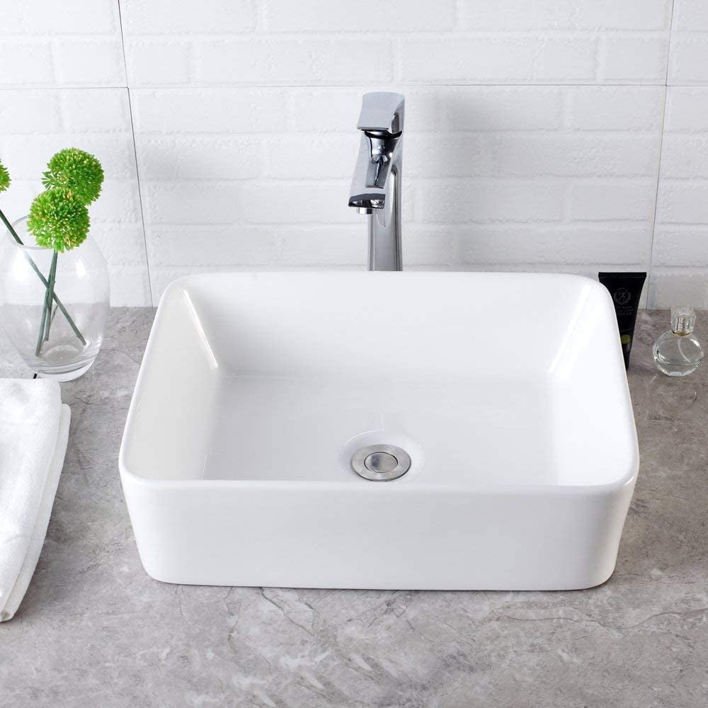 Vessel Sink Rectangle 19x15 Bathroom Sink Rectangular Modern Above