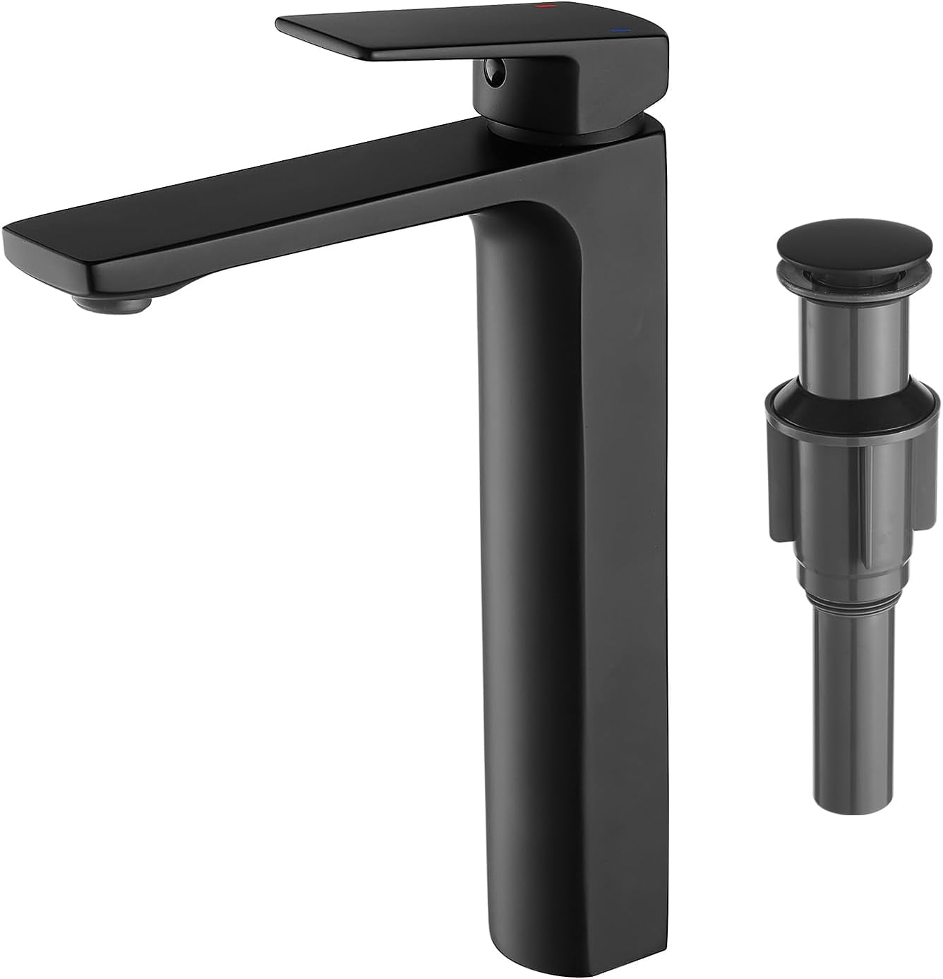 Vessel Sink Tap Matte Black Tall Restroom Tap Single Knob Pop Restroom ...